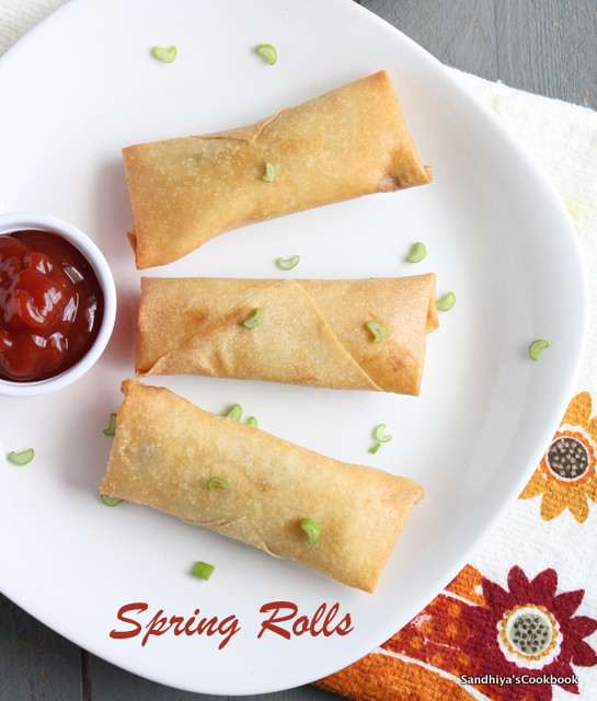 Sandhiya's Cookbook: Spring Rolls | Veg Spring Rolls | Indo Chinese Recipe