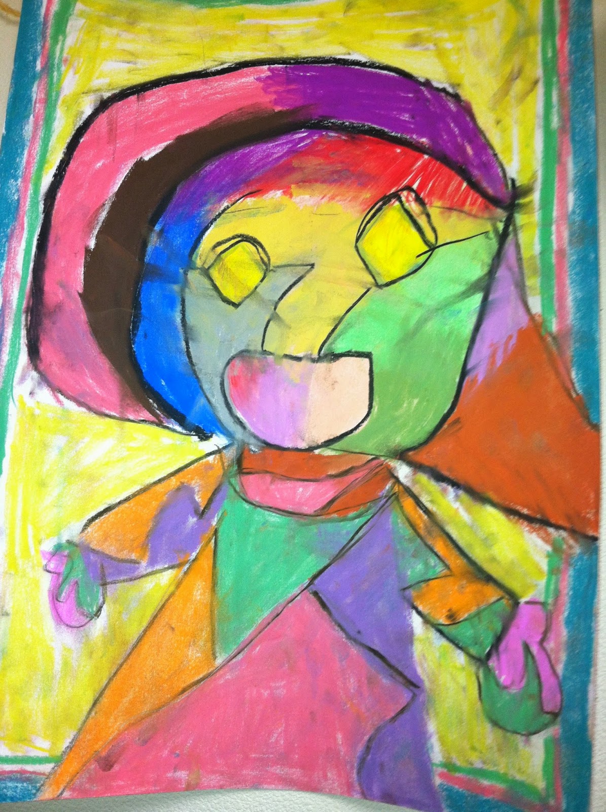 souzou art classes.: Picasso self portrait- with pastels