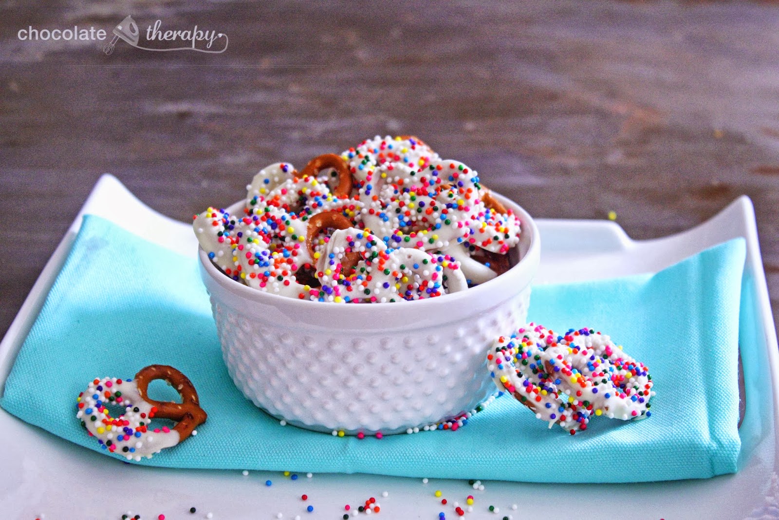 Chocolate Therapy: White Chocolate Covered Pretzels