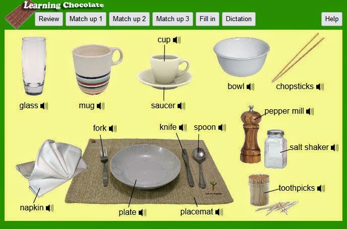 English at Intxaurrondo Hegoa School: Vocabulary: tableware