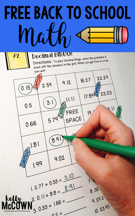 Kelly McCown: Back to School NO PREP Freebie 2018