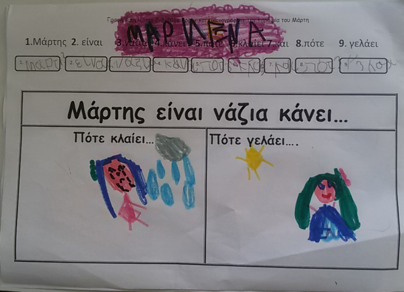 ...Το Νηπιαγωγείο μ' αρέσει πιο πολύ.: Μάρτη Μάρτη μου καλέ...Με ...