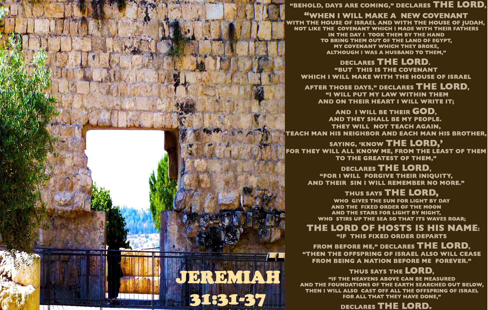 Prayer and Bible Expo: Jeremiah 31:31-37