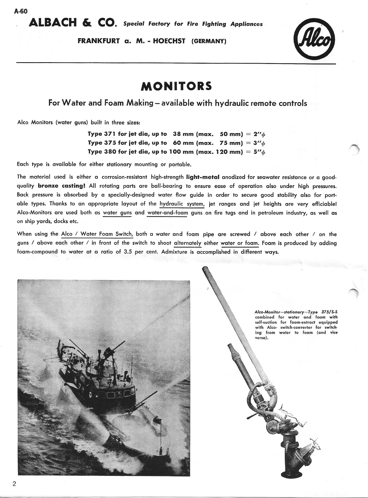 ALCO MONITORS - ALBACH & CO.Fàbrica especial d'aparells per extinció d ...