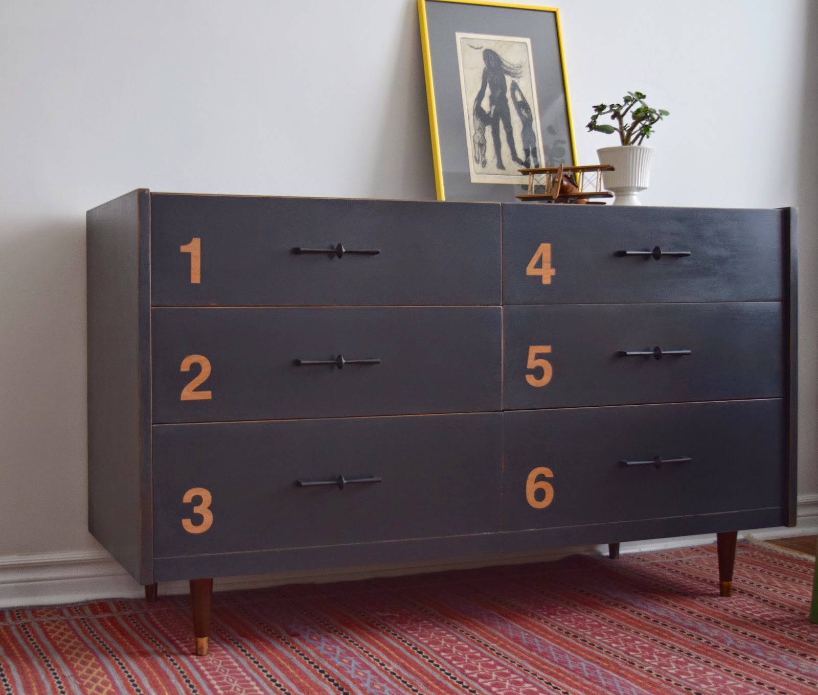 Poppyseed Creative Living: Black Dresser with Numbered Drawers