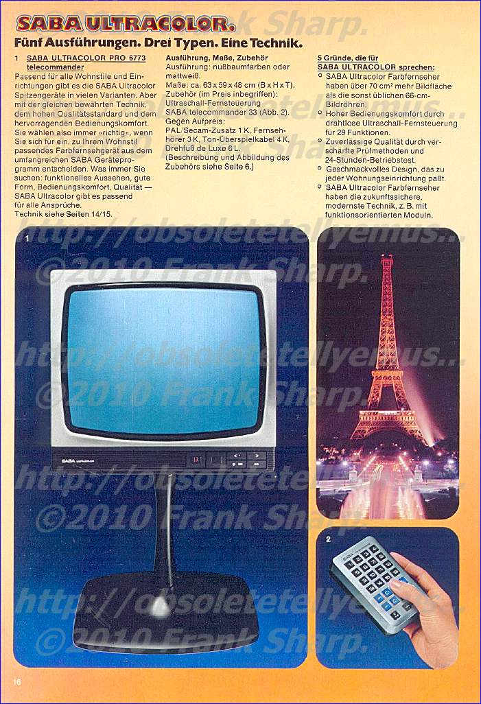 Obsolete Technology Tellye !: SABA ULTRACOLOR PRO 6773 TELECOMMANDER-L ...