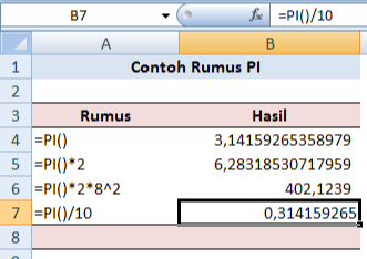 Cara Menggunakan Rumus PI Dalam Microsoft Excel - Adhe-Pradiptha