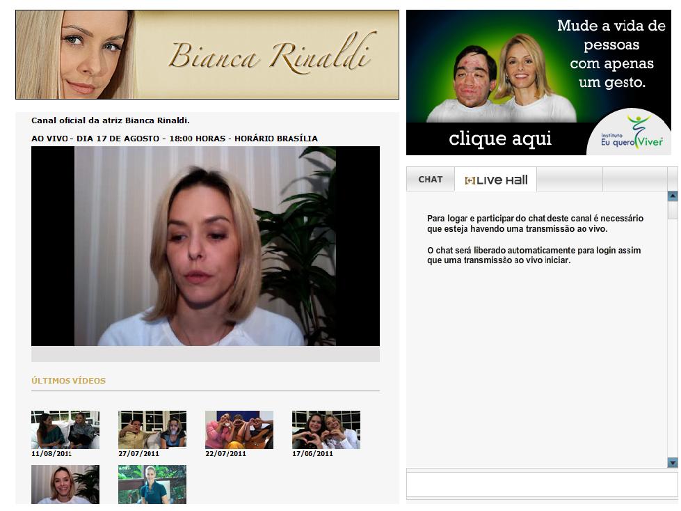 Onde o vento faz a curva: ATRIZ BIANCA RINALDI - INSTITUTO EU QUERO VIVER