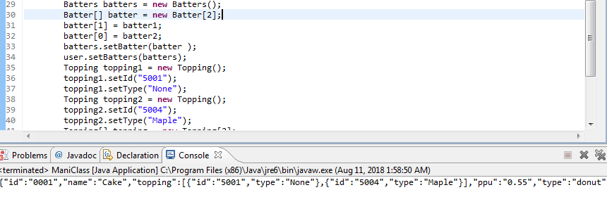 Java Source Code Serializing Pojo To Json Input Parameterization
