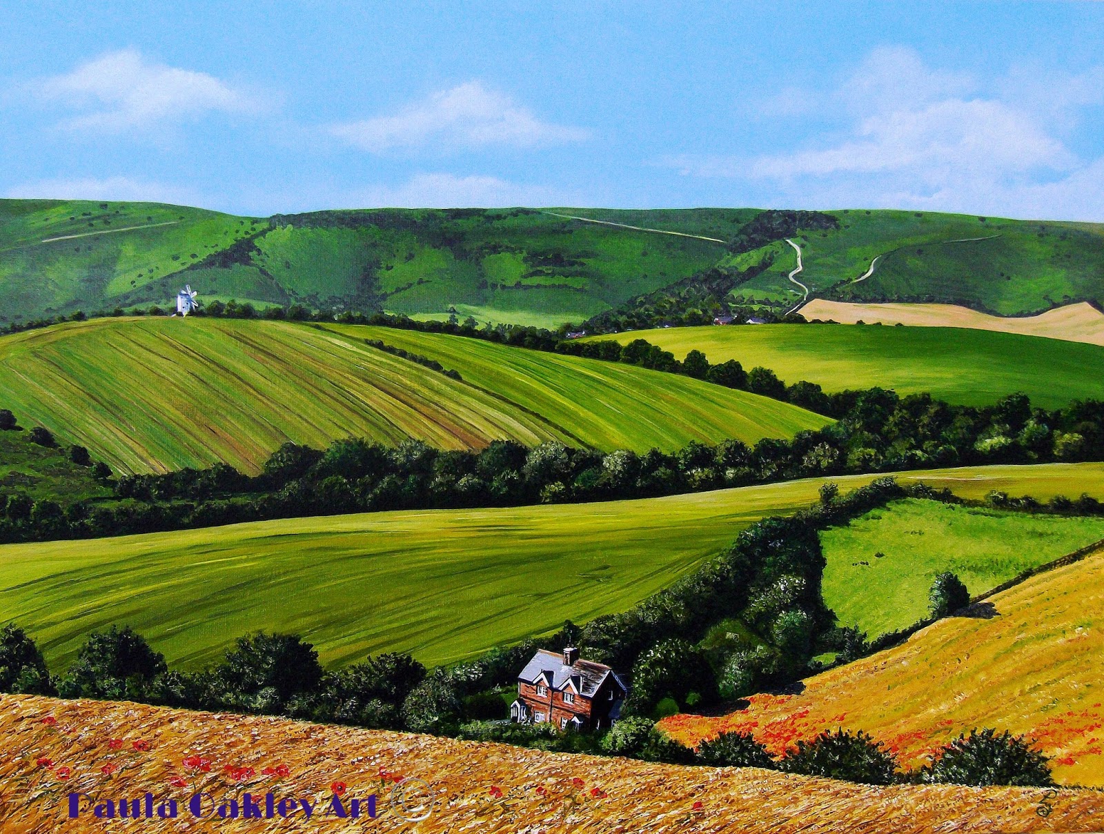 ORIGINAL ART by Paula Oakley: "Beyond to Kingston Ridge" Painting the ...