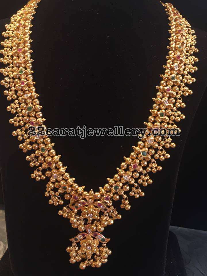 Gold Muvvalu Haram by Bhavani Jewellers - Jewellery Designs