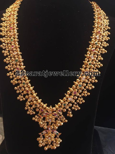 Gold Muvvalu Haram by Bhavani Jewellers - Jewellery Designs