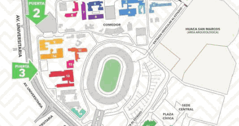 PLANO DE LA CIUDAD UNIVERSITARIA SAN MARCOS ADMISIÓN UNIVERSIDAD