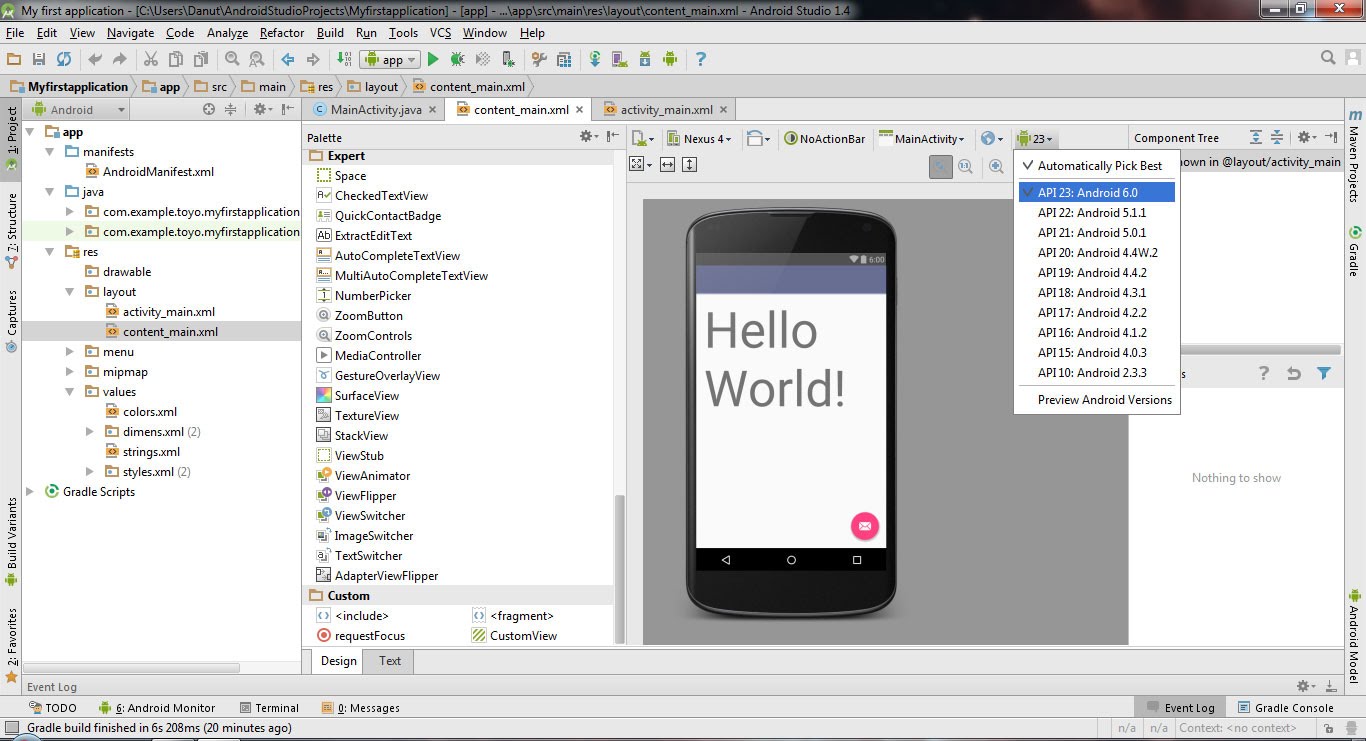 Hello World - Android for beginner - Levels Code