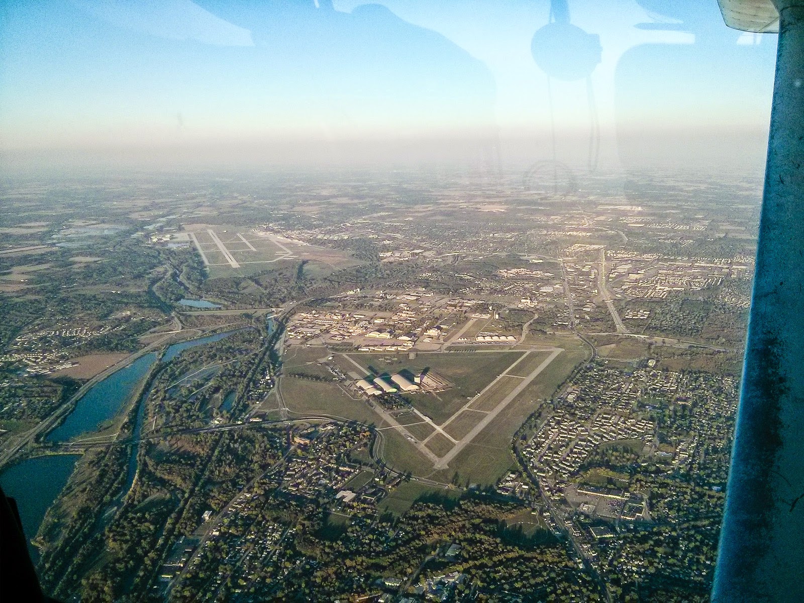 A mile of runway will take you anywhere.: Back up to Michigan - at night!