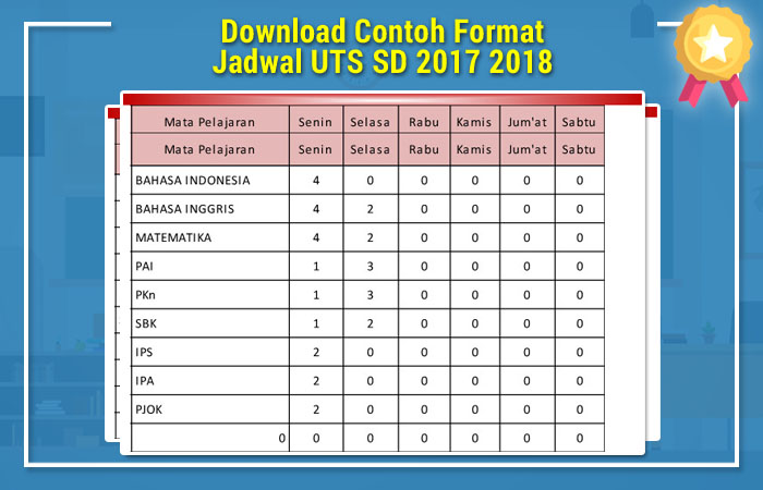Terbaru! Contoh Format Jadwal UTS SD 2022 - Operator Sekolah