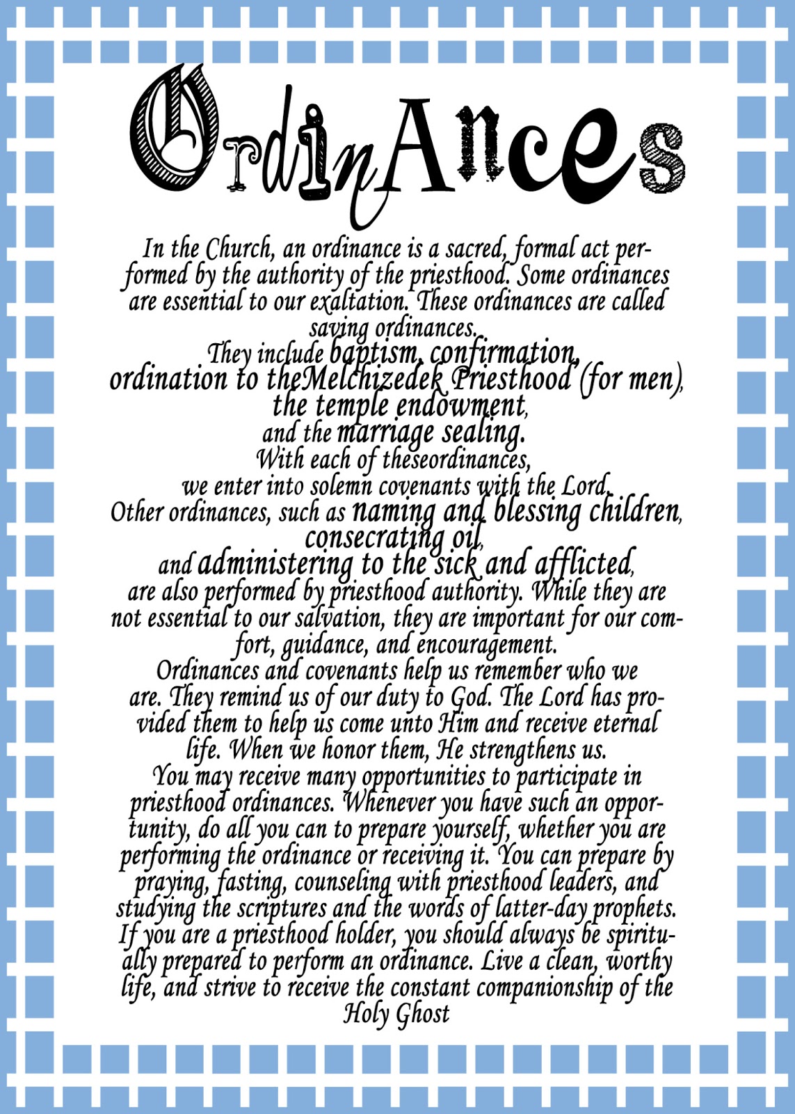 Autumn-Bennett: Ordinances & Covenants