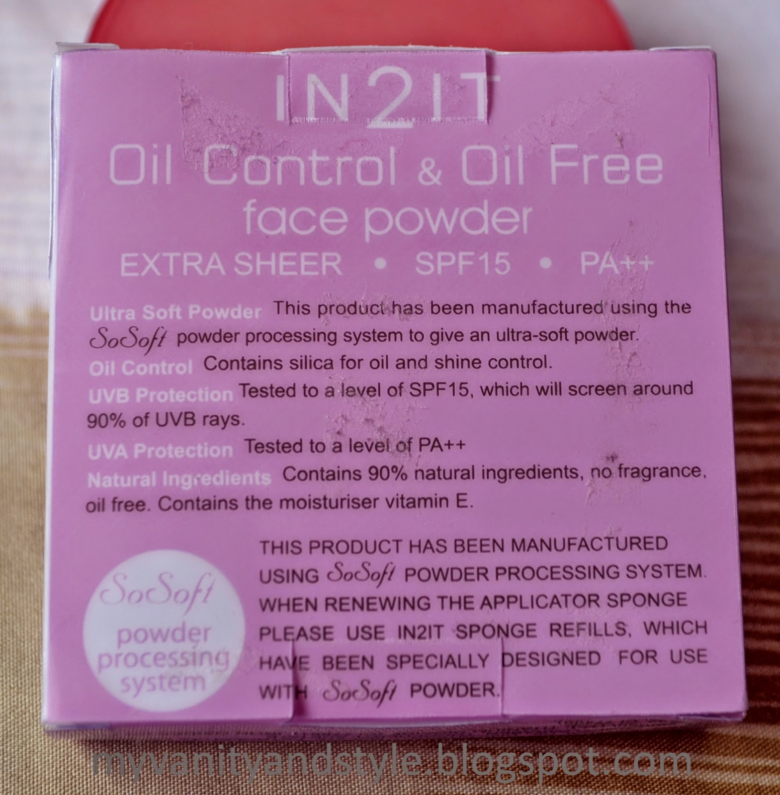 myVanityandStyle: IN2IT Oil Control & Oil Free Face Powder