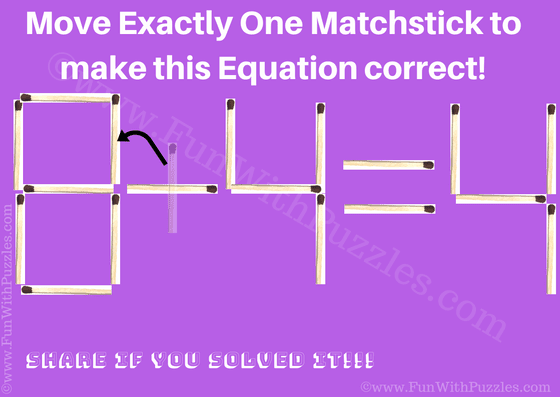 Matchstick Kids Puzzle with Answer | Maths Brain Teaser