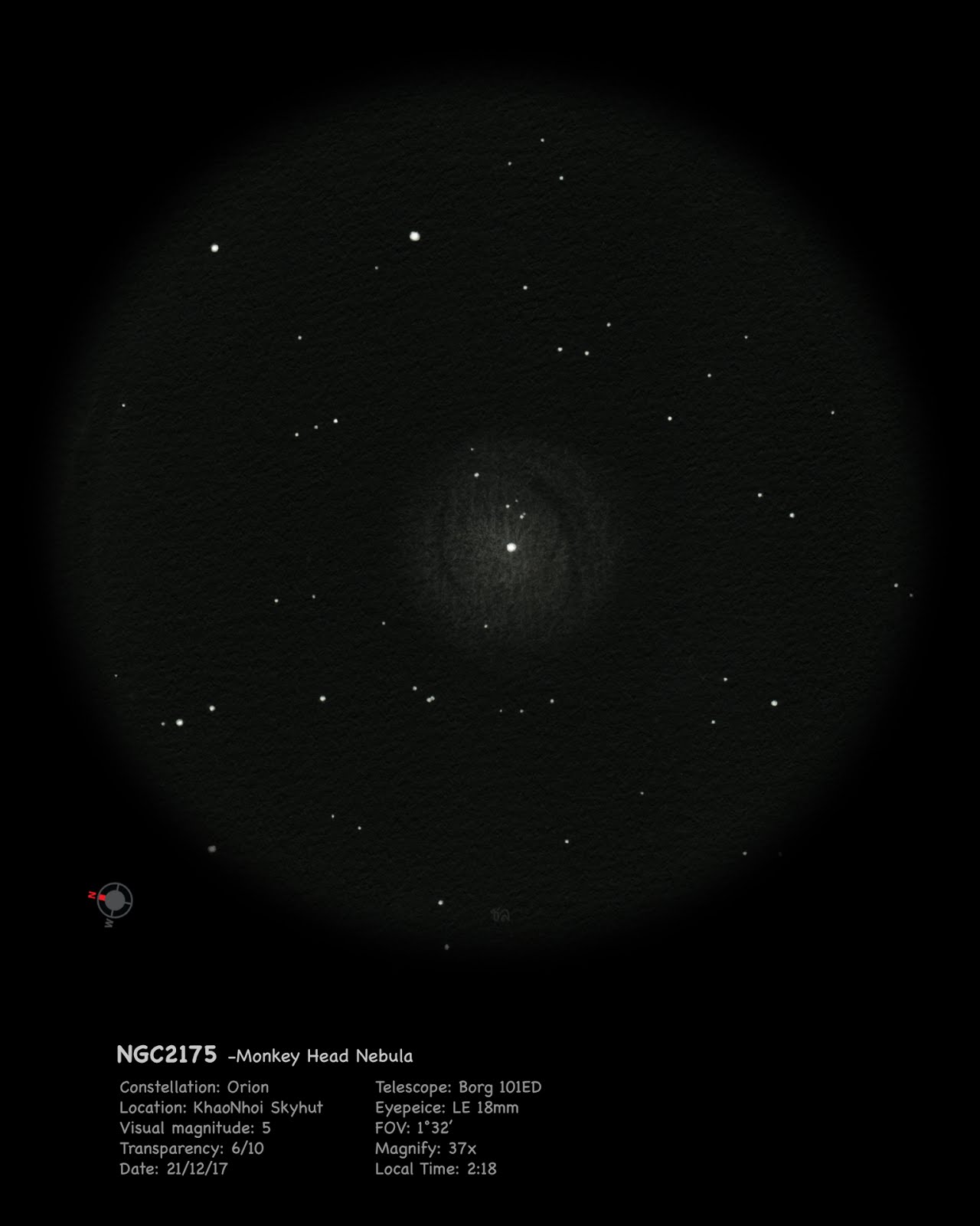 NGC2175 : Monkey Head Nebula
