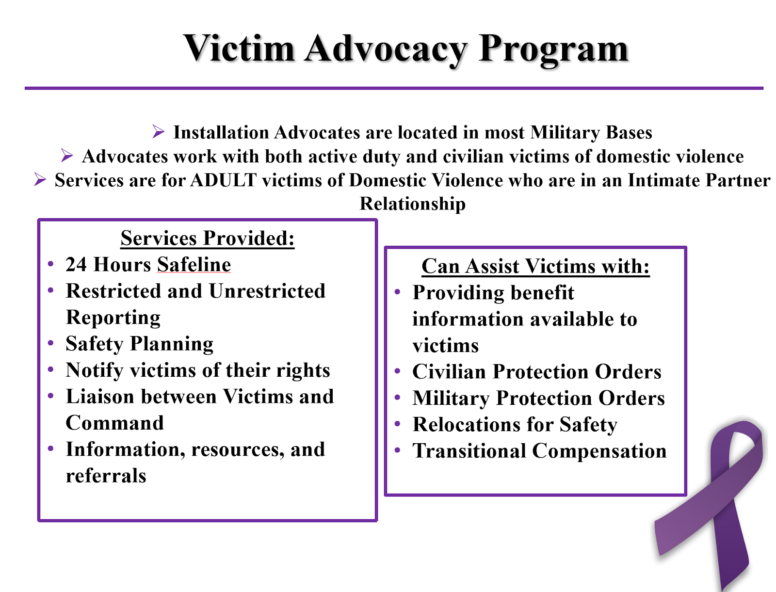 Family Advocacy Program For Military Leaders