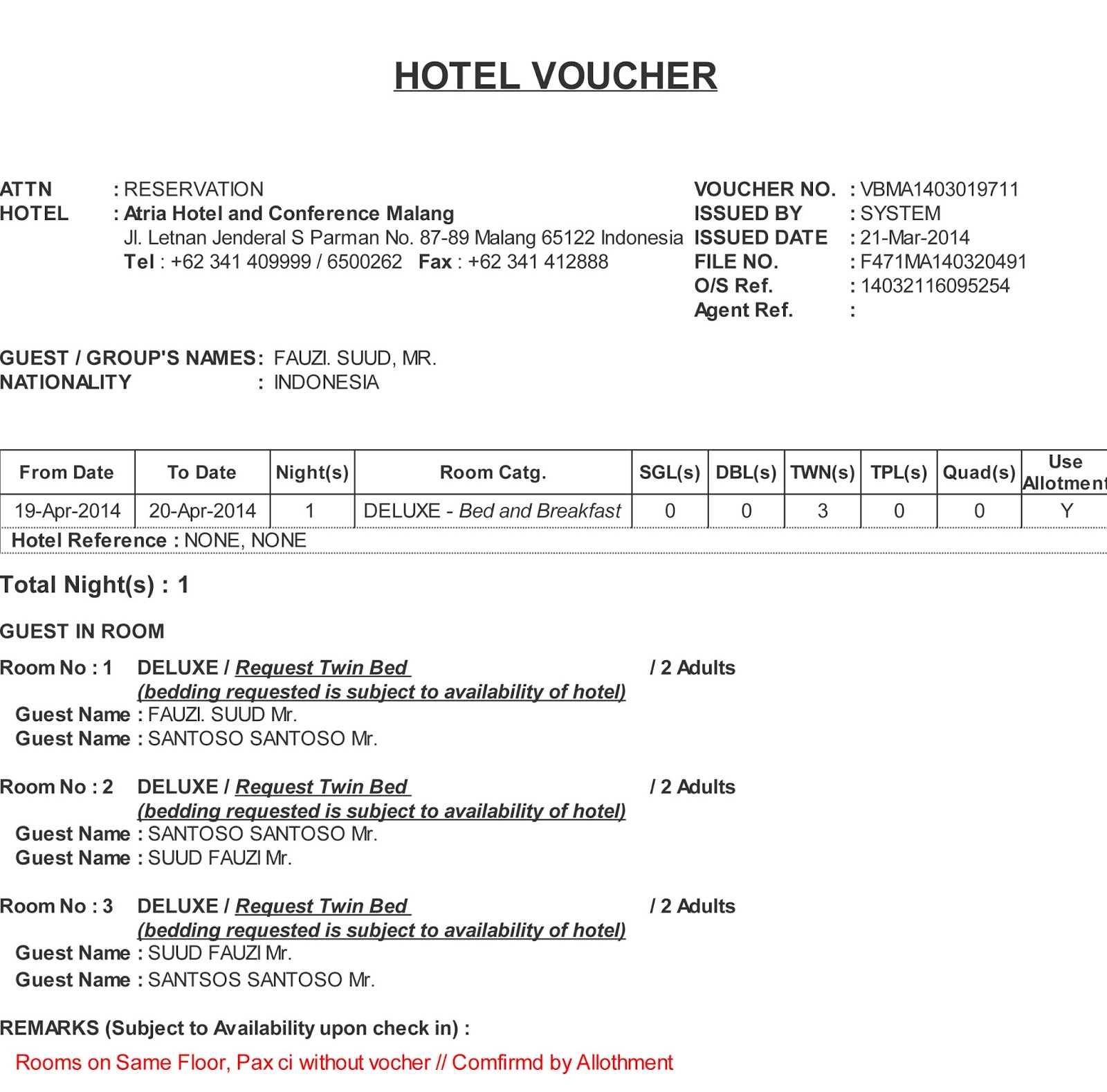 WanderMind: Voucher Hotel from Wandermind