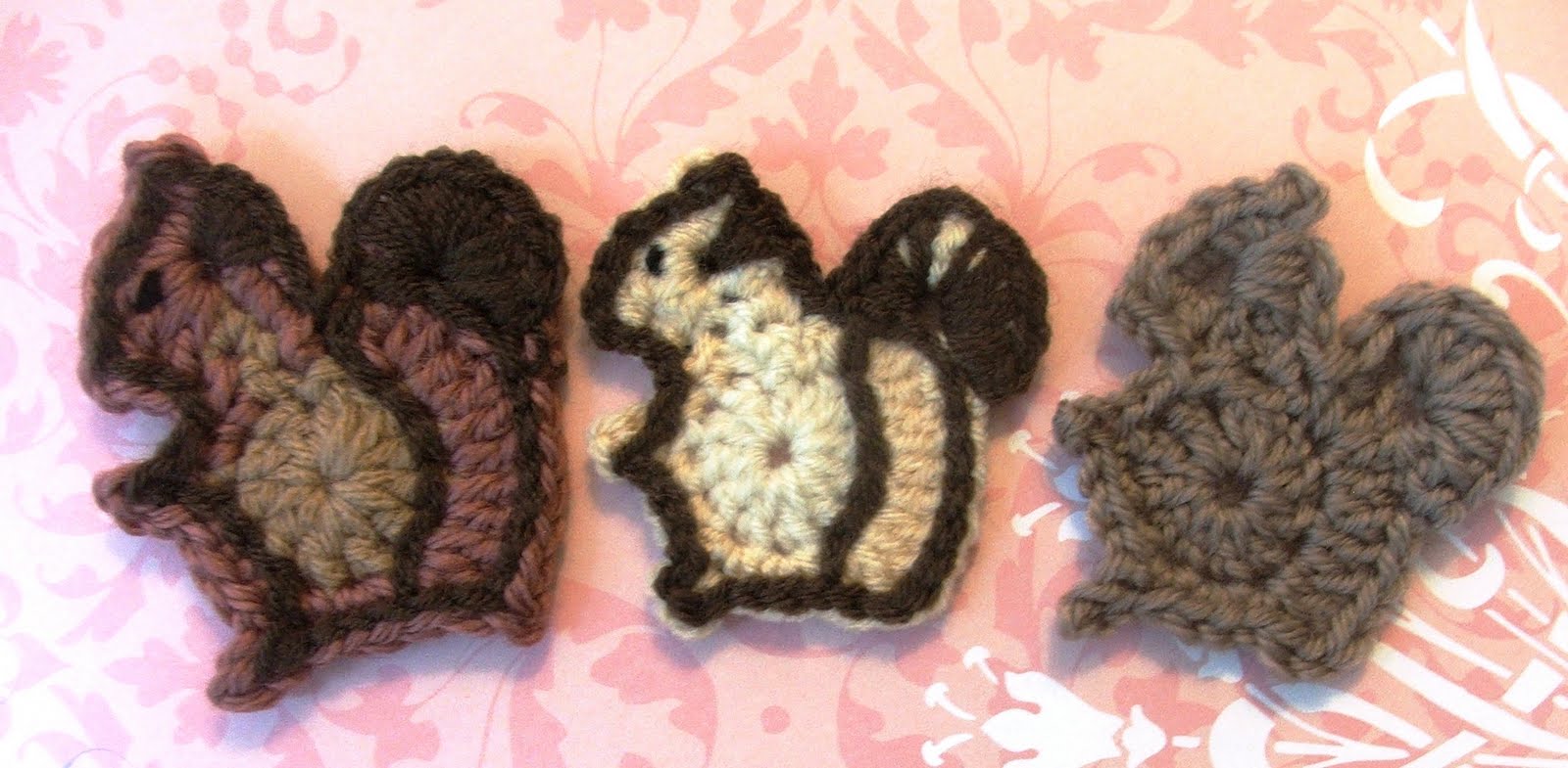 Susan's Hippie Crochet: My New Squirrel Applique Pattern, Darling Sigmund