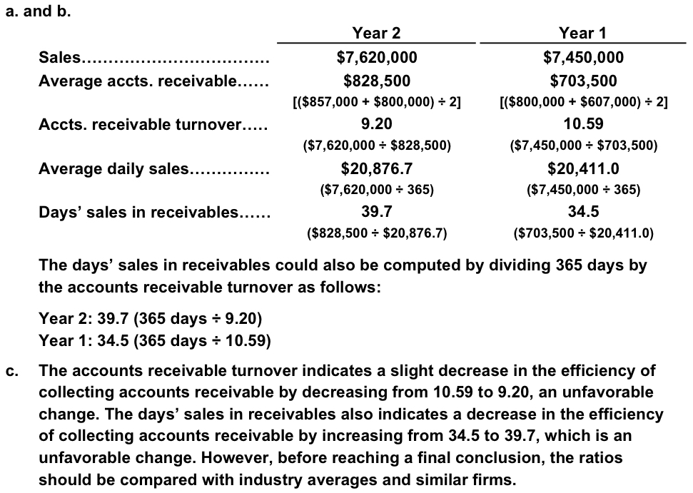 Accounting Questions and Answers: EX 9-26 Accounts receivable turnover ...