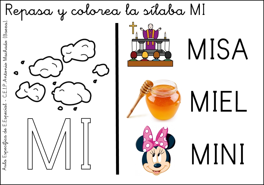 Aula Específica de E.Especial: Fichas de Trabajo 2: Sílabas Directas con M