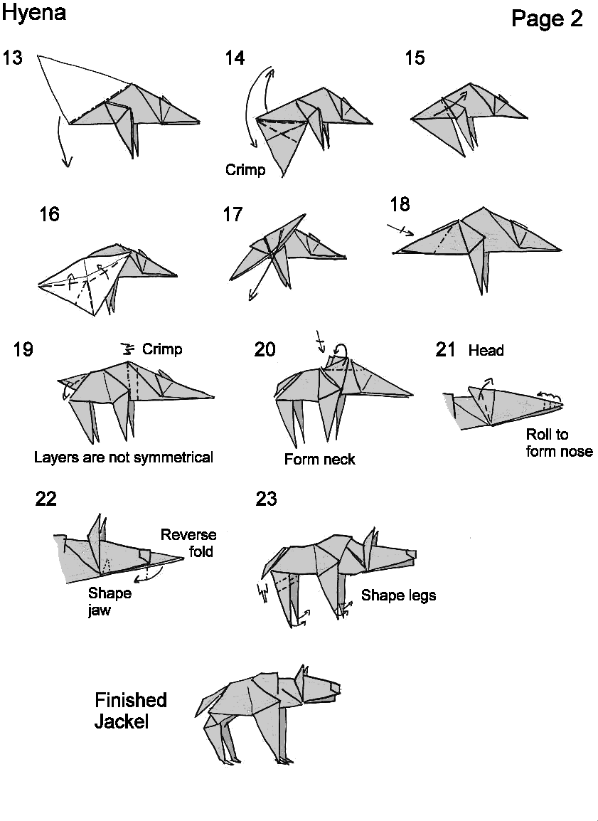 Asociacion Mexicana de Papiroflexia: Hiena
