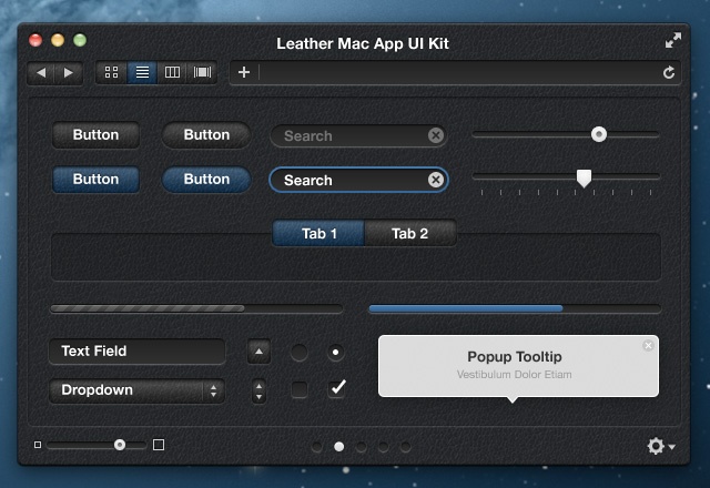 Free Leather Mac App UI Kit - DesignInspiration
