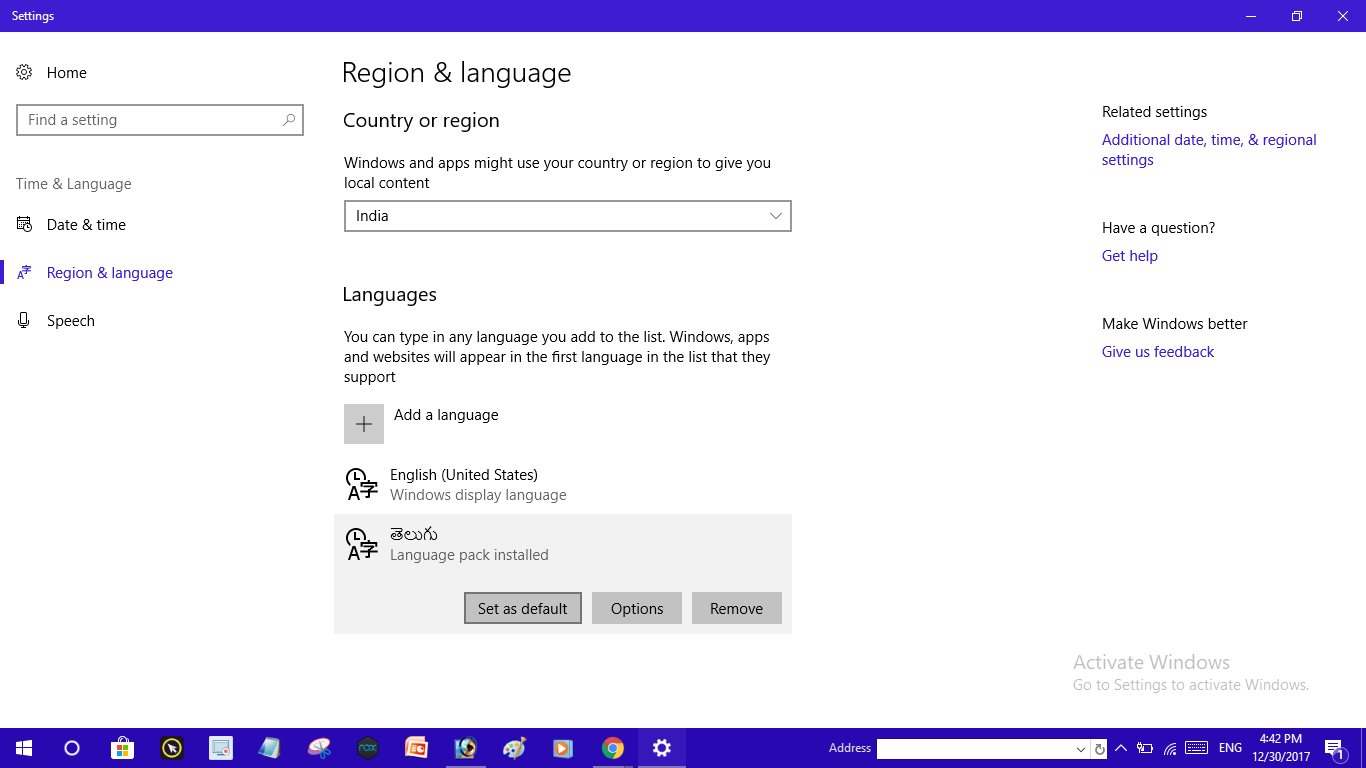 These commands are enough for changing the language in computer