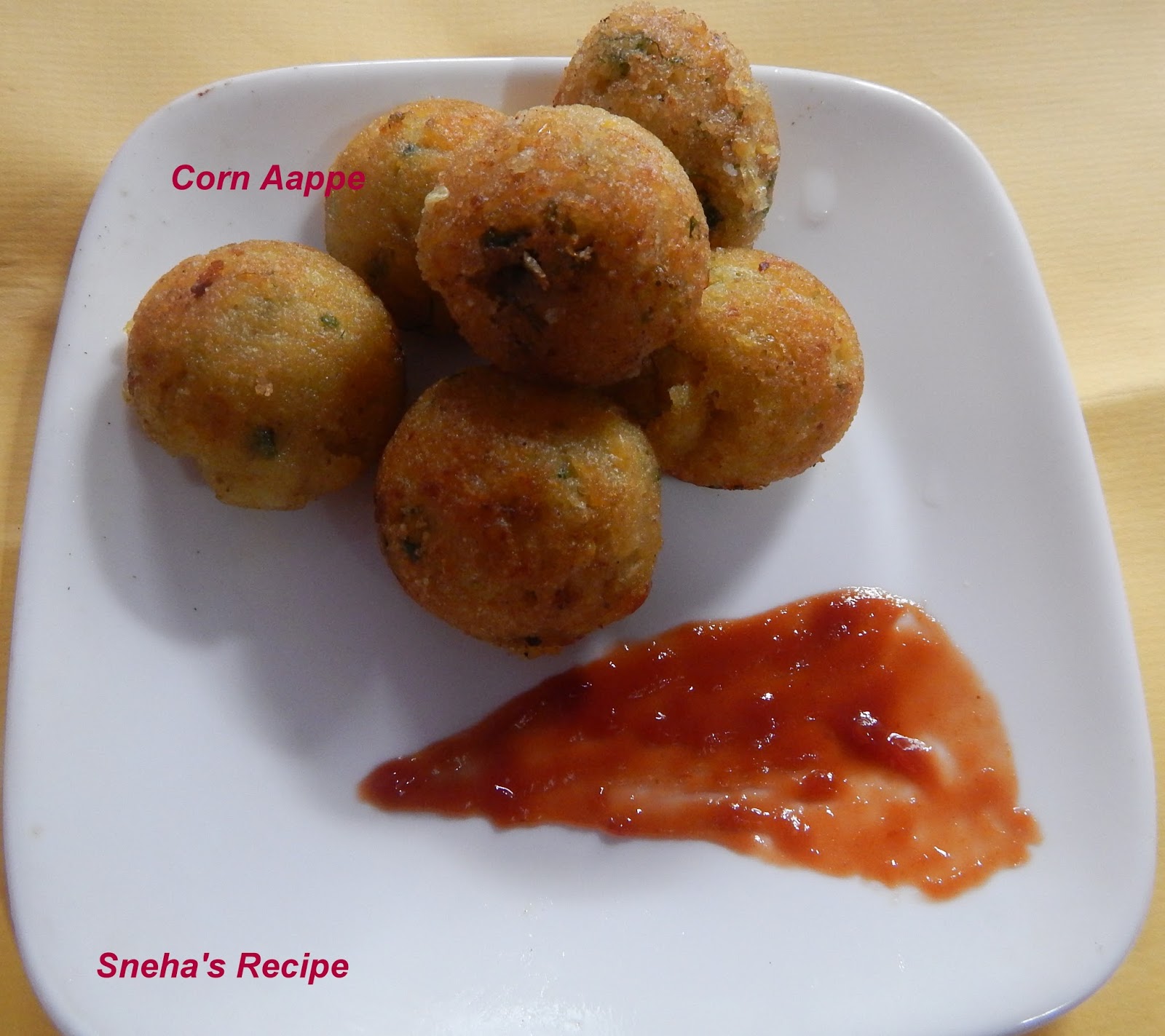 Corn Appe - Sneha's Recipe