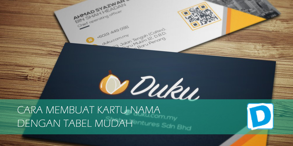 Cara Membuat Kartu Nama dengan Tabel Keren - Dunia Programming