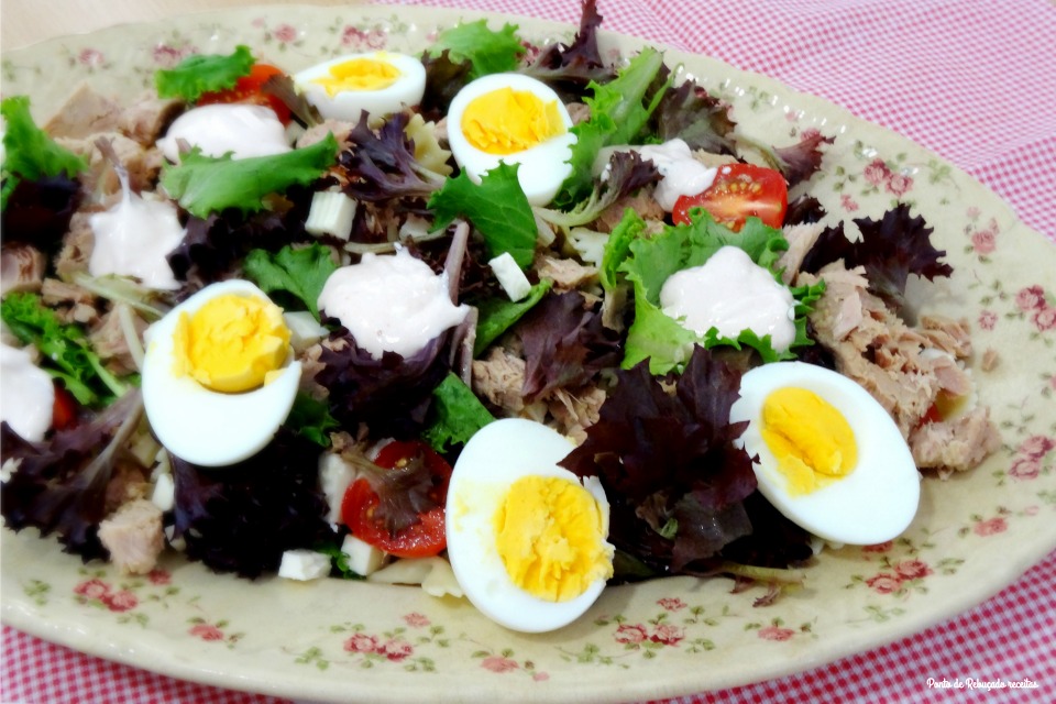 Ponto de Rebuçado Receitas: Salada de atum, massa e ovo