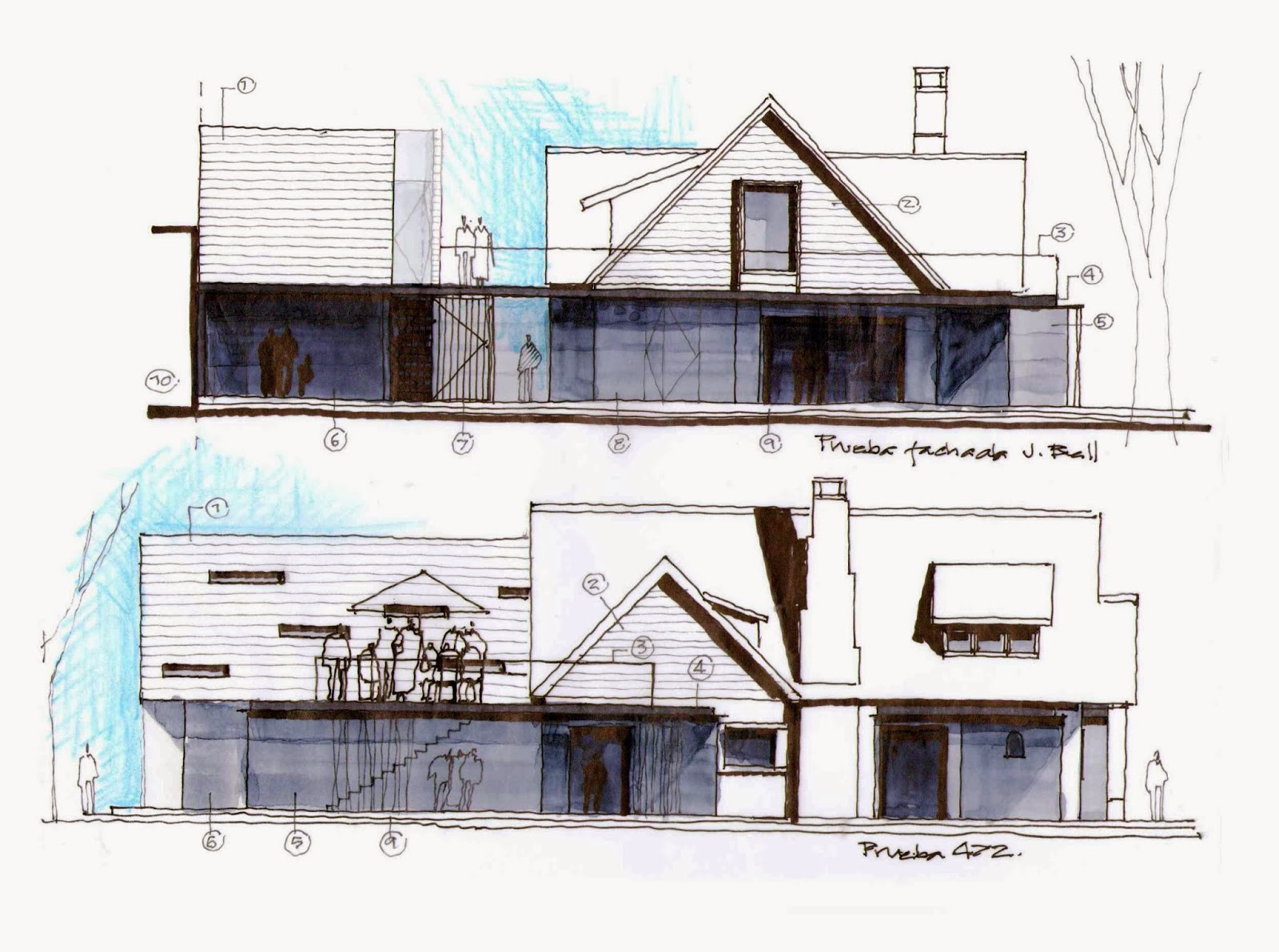 DIBUJOS DE ARQUITECTO - ARCHITECT DRAWINGS: 130819 LOCALES en JORGE BELL