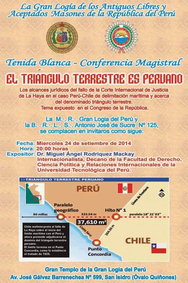 CONFERENCIA MAGISTRAL "EL TRIANGULO TERRESTRE ES PERUANO" | DIARIO MASÓNICO