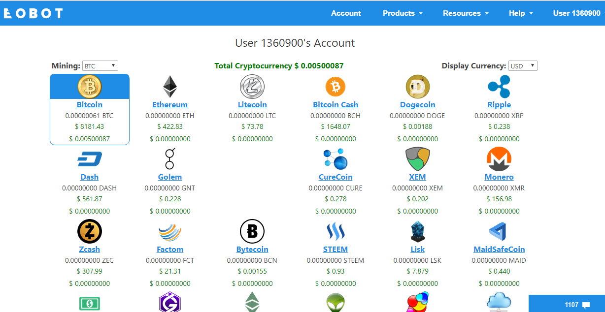 .: EOBOT WALLET FOR CRYPTOCURRENCY CLOUD MINING - TOTALLY PASSIVE EARN!!!