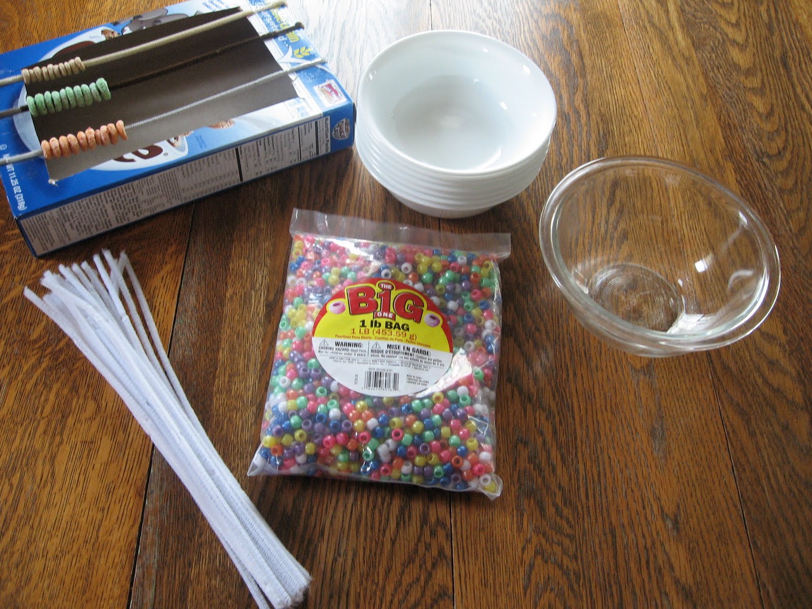 Almost Unschoolers: Fibonacci For Children - Pony Beads and Pipe Cleaners