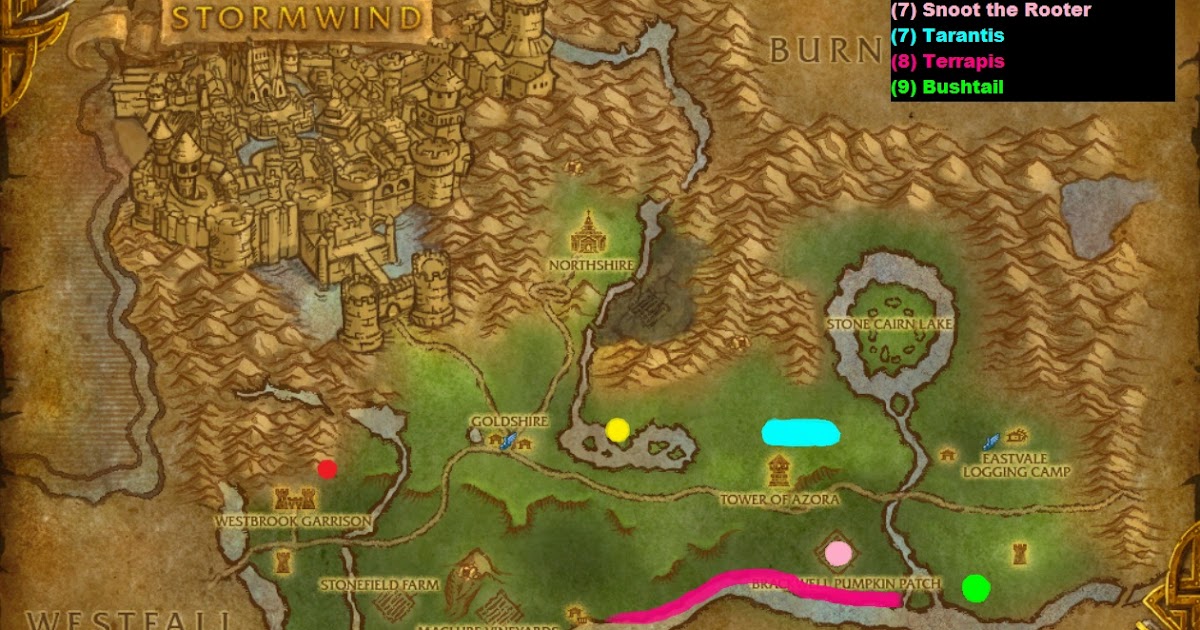 WoW Rare Spawns: Elwynn Forest - Tamable Rares added in 5.1