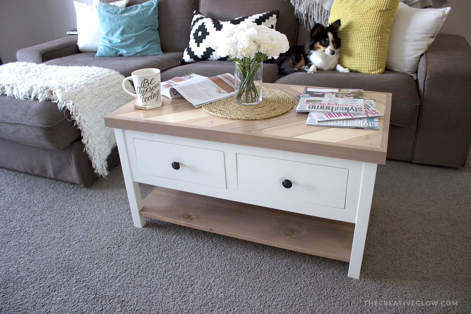 DIY Chevron Coffee Table - Designed by ME! | The Creative Glow: DIY ...