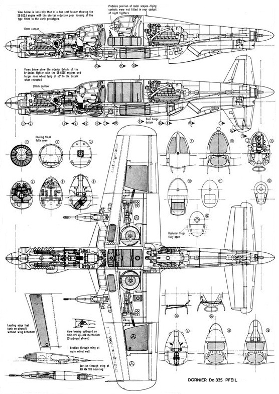 aerosngcanela: Dornier Do 335 Pfeil