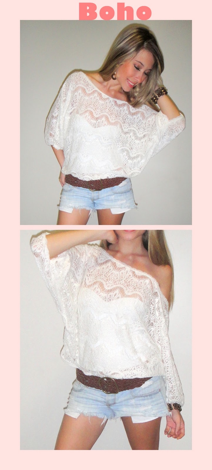 Tudo com Moda: Look Dia - Crop top de renda/ Renda grossa + acessórios ...