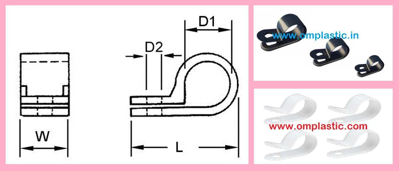 PLASTIC P CLIP FOR Ø9.3MM (20021304) ~ OM PLASTIC INDUSTRIES