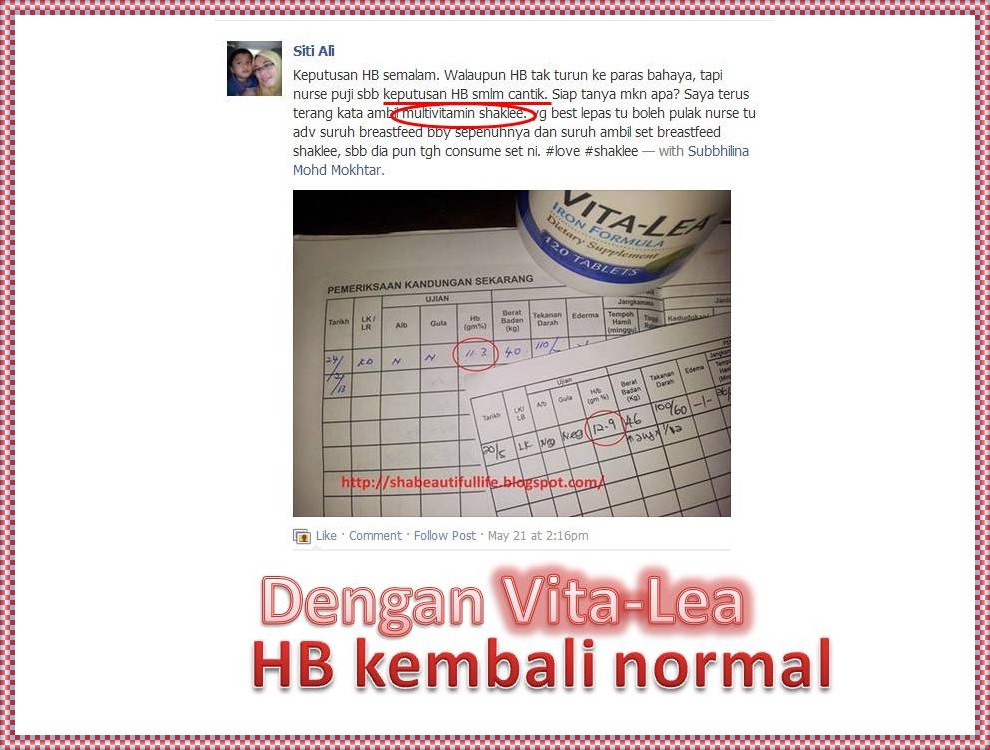 Dunia Vitaminku: Masalah HB rendah bagi ibu hamil, ada cara atasinya...