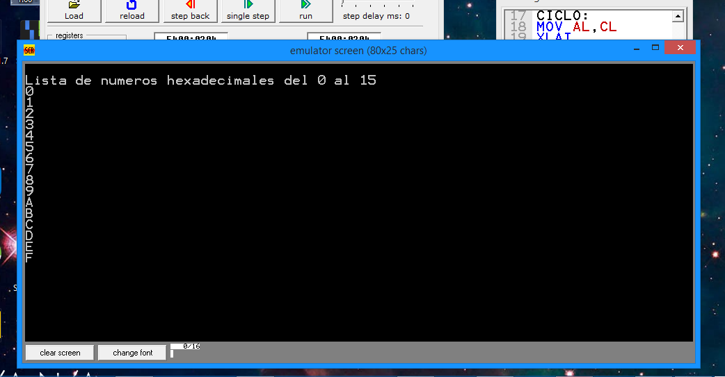 LENGUAJES DE INTERFAZ: PROGRAMA LOOP VIDEO EN EMU 8086