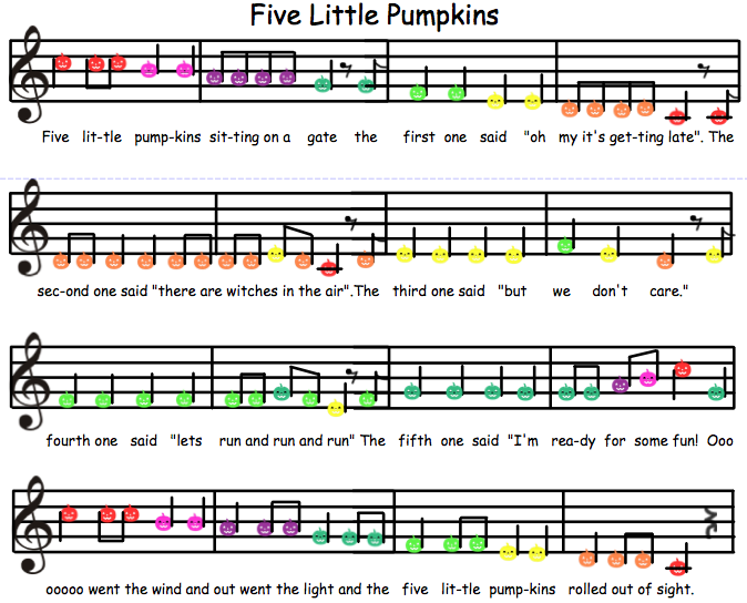 Permainan di Blogspot: Five Little Pumpkins for Boomwhackers
