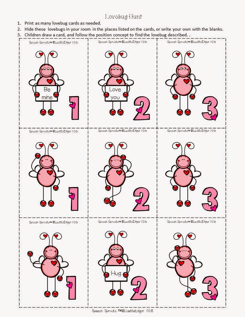 Classroom Freebies Too: Lovebug Hunt- Understanding Prepositions