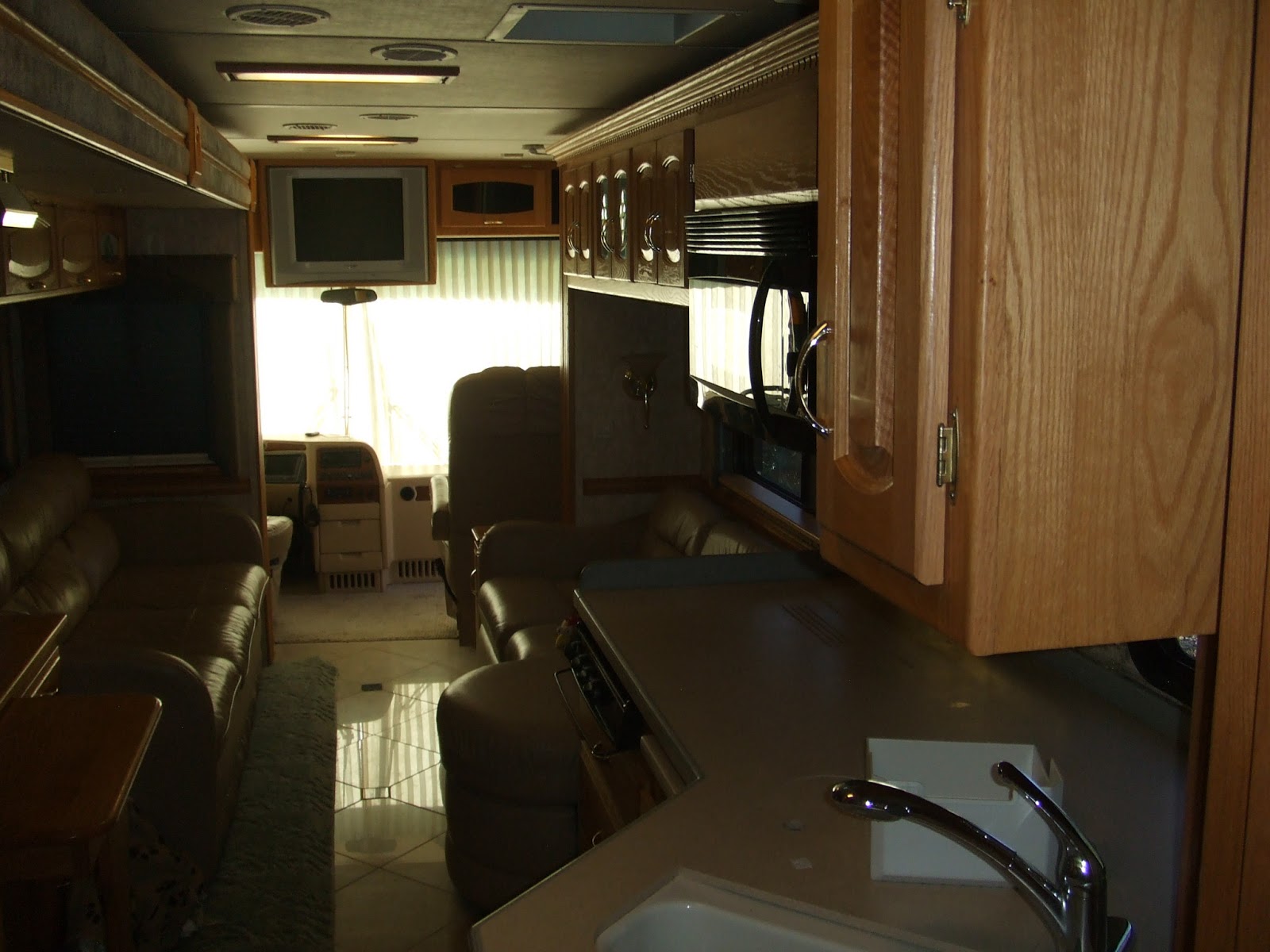 Dizzy's Wanderings & Wonderings: RV interior with slides in.