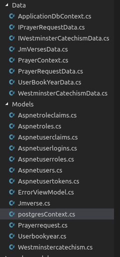 Mark's Musings: ASP.Net Core 2 with Postgresql on Linux Part 5: Data Model Layer, Etc.